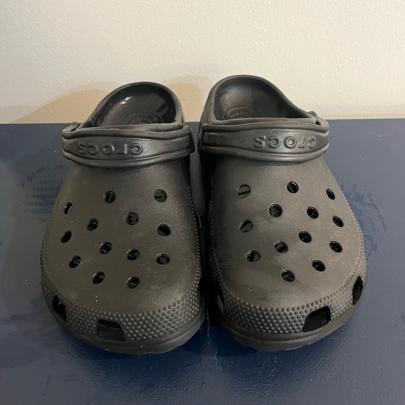 CROCS | Shoes | Crocs Black Perforated Clogs | Poshmark